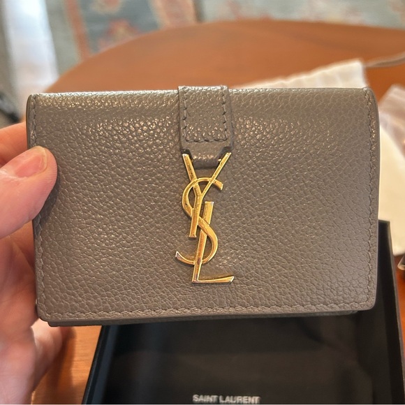 Saint Laurent | Bags | Ysl Saint Laurent Compact Leather Trifold Wallet ...